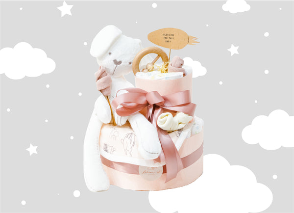 Pink Rabbit Baby Diaper Cake | Gift Hampers Macau